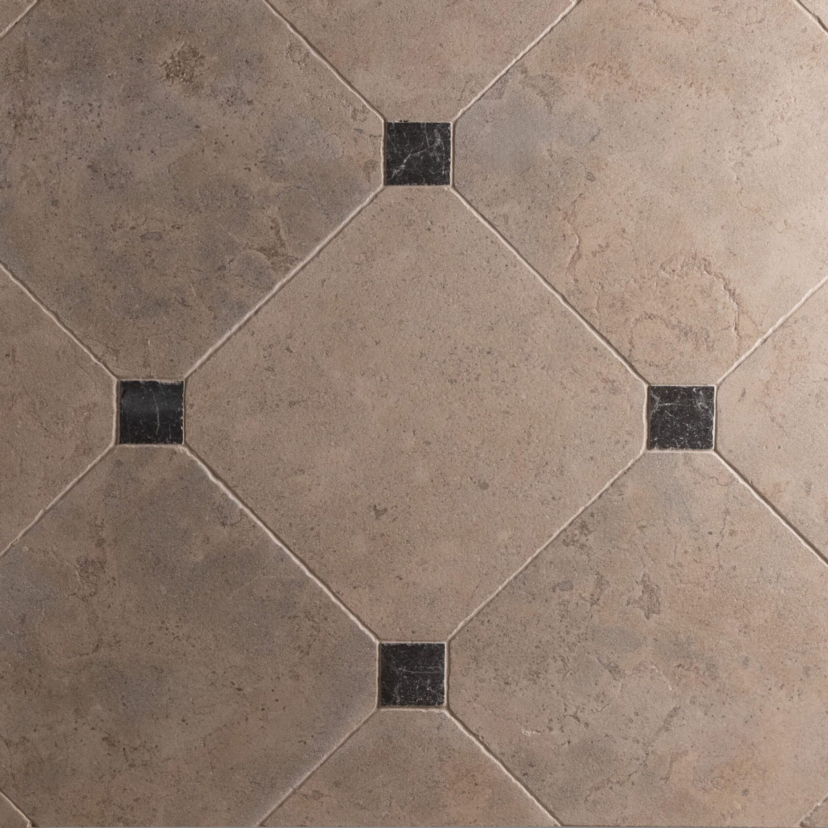 Octagonal Stone Floor Tiles, Dot Insert, Geometric & Cabochon