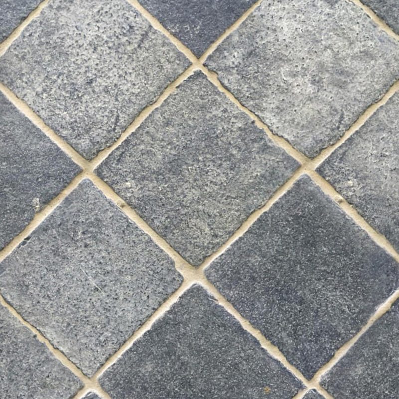 Black Squares Distressed Limestone Floor Tiles 200x200