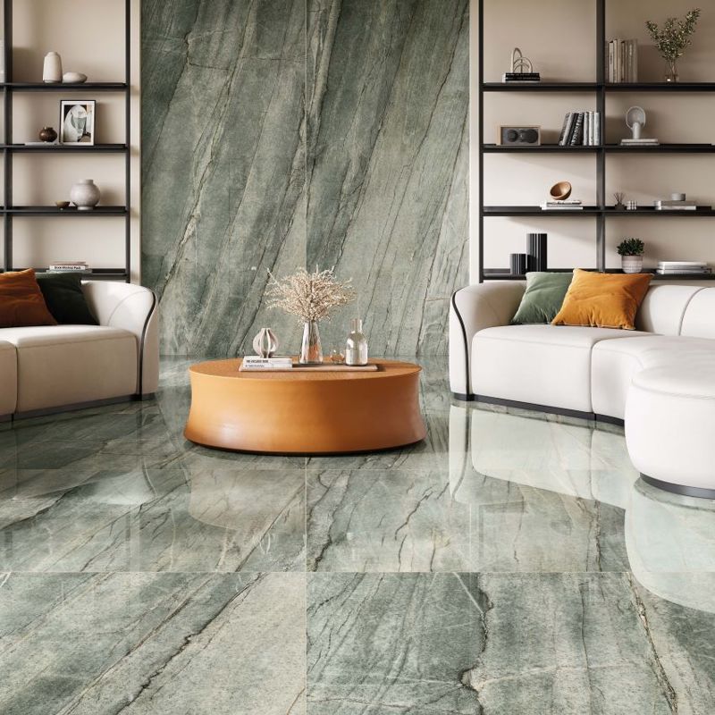 Emerald Quartz Green Porcelain Tiles - Large Format Wall Slabs