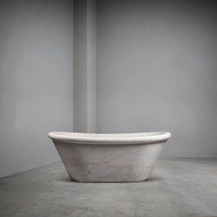 Light San Marino Marble Roll Top Luxury Bath | Honed Marble Luxury Bath