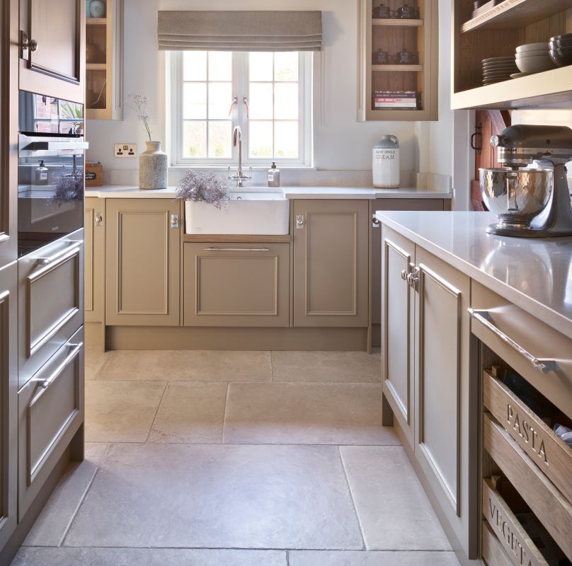 Limestone Effect Porcelain Cream Kitchen Wall & Flooring Tile