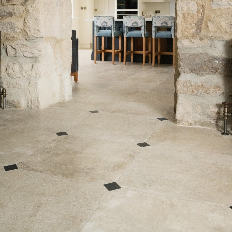 Montpellier Beige Octagon Porcelain Floor Tiles - Hallway Tiles