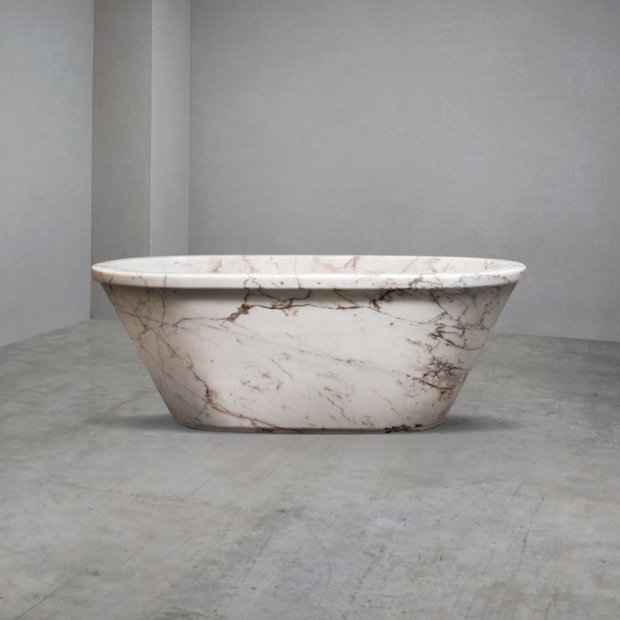 San Marino Marble Roll Top Luxury Bath | Honed Marble Luxury Bath