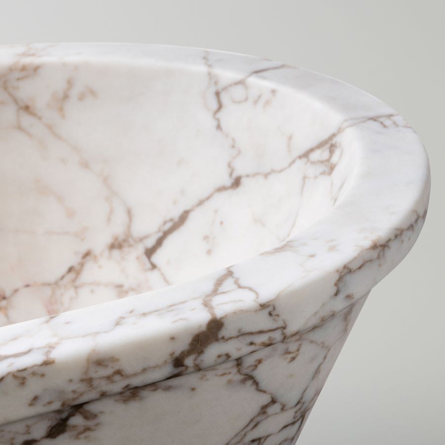 San Marino Marble Roll Top Luxury Bath | Honed Marble Luxury Bath
